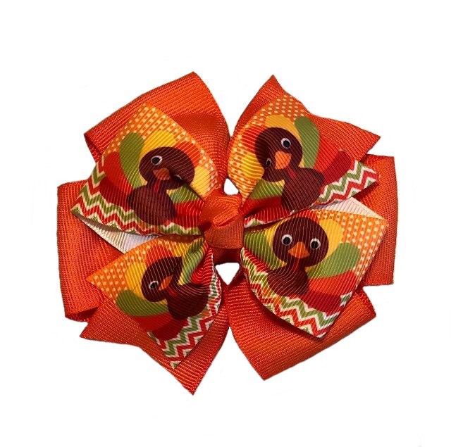 Turkey Pinwheel Hair Bow | MakerPlace by Michaels