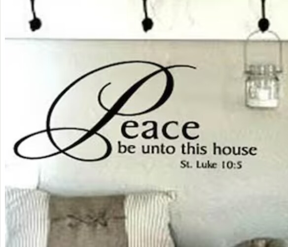 Christian Family Wall Art Decor Decal - PEACE Be Unto This House ...