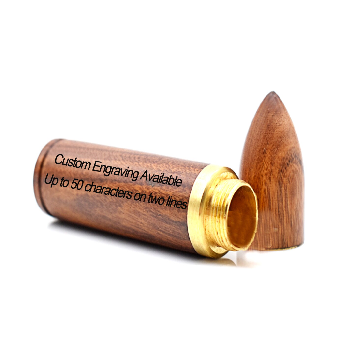 Custom Engraved Bullet Shaped Rosewood Cremation Urn Scattering Tube ...