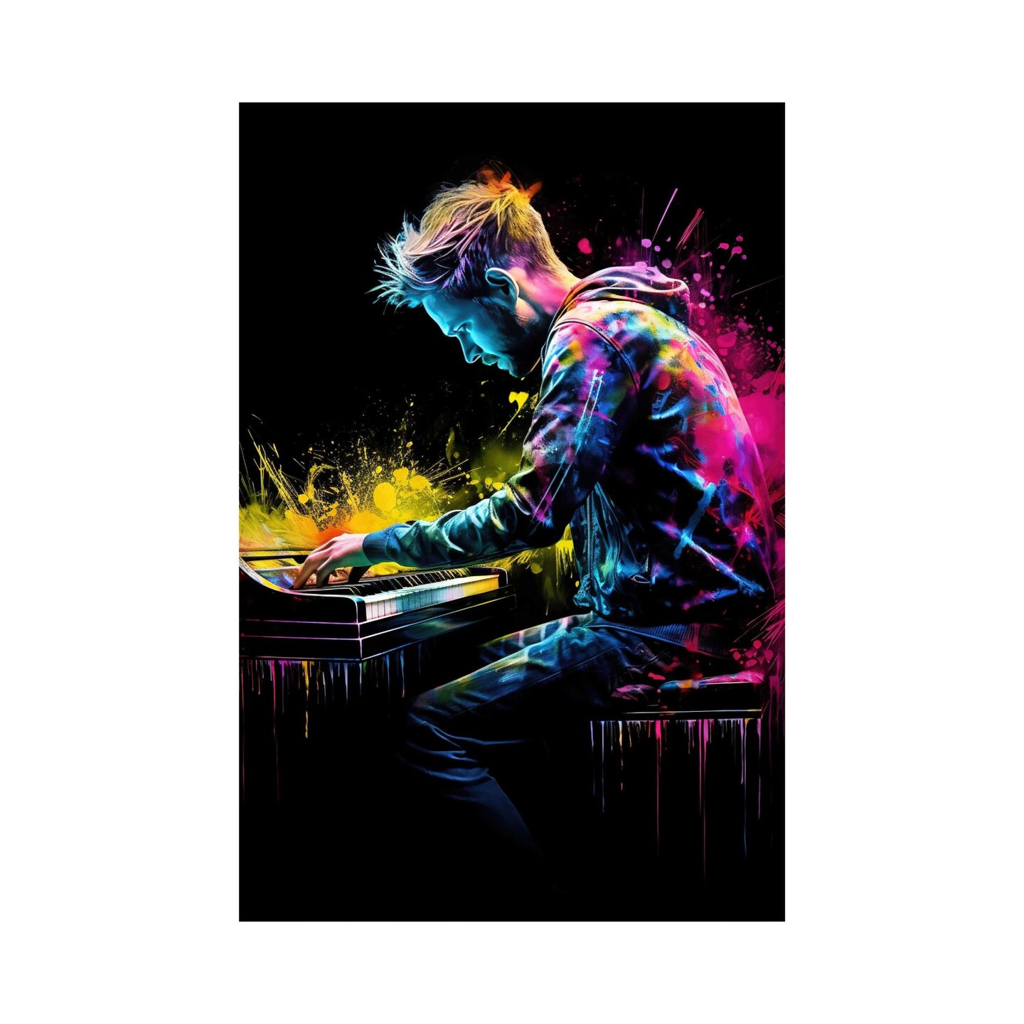 Male Keyboadist Poster, Musical Instrument Print, Office Poster, Home ...