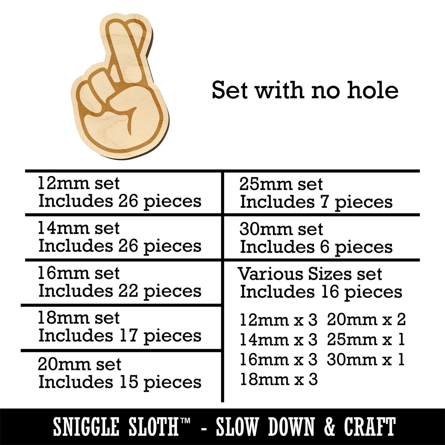 Fingers Crossed Promise Hand Gesture Mini Wood Shape Charms Jewelry DIY ...