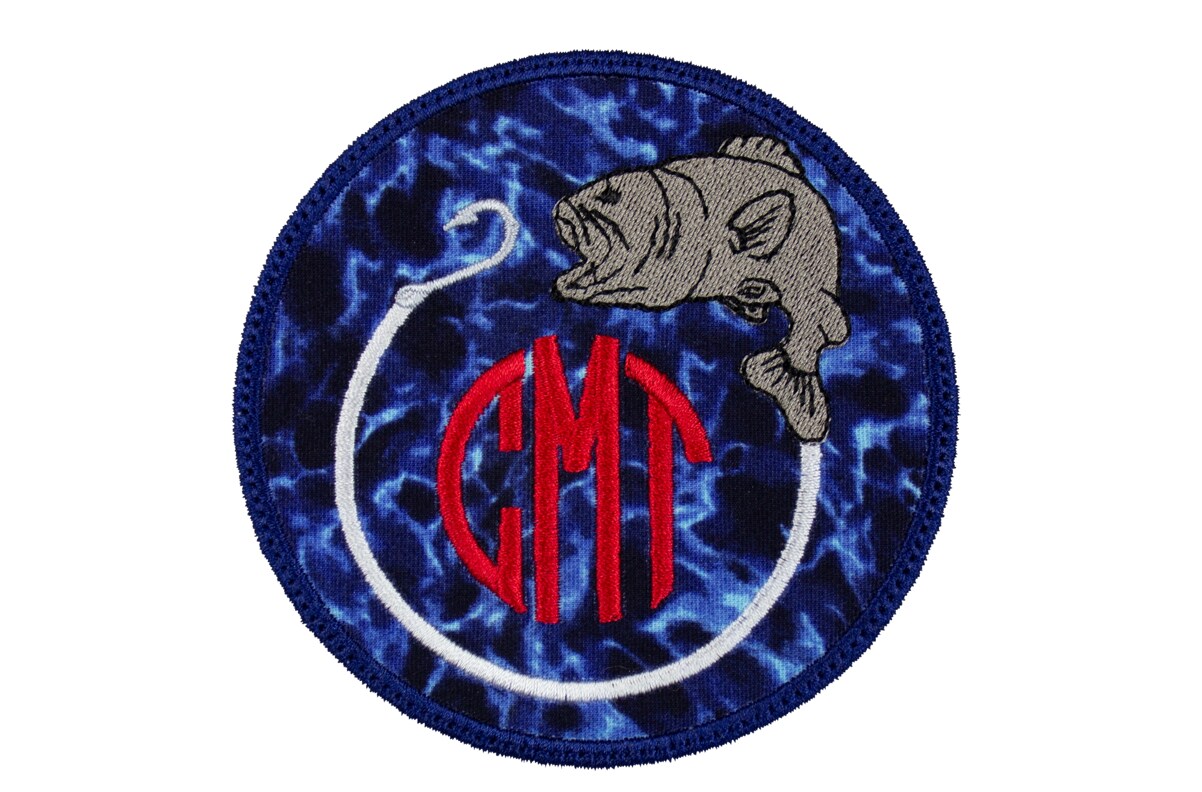 Fishing Monogram Personalized Custom Sew or Iron on Patch | MakerPlace ...