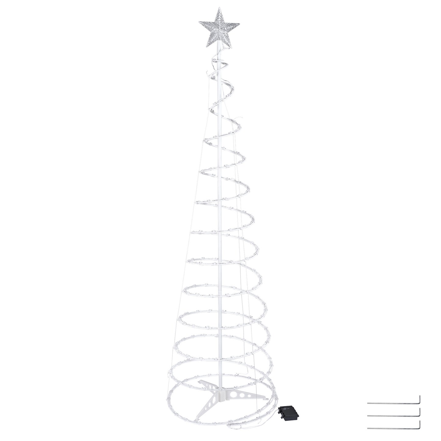 6 Ft Lighted Spiral Christmas Tree Light 182 LED Outdoor Yard Decor ...