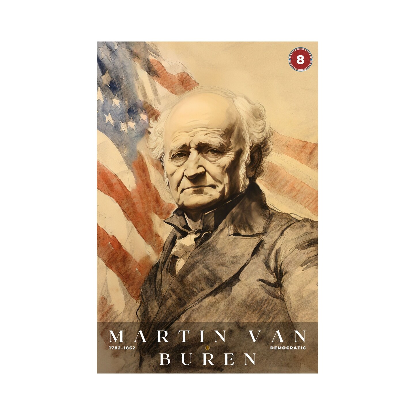 Martin Van Buren Poster, US President Print, Office Poster, Home Decor ...