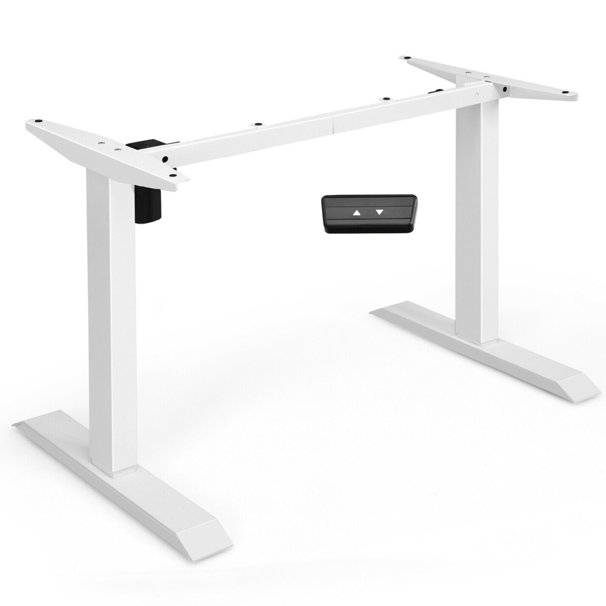 Standing desk with button store