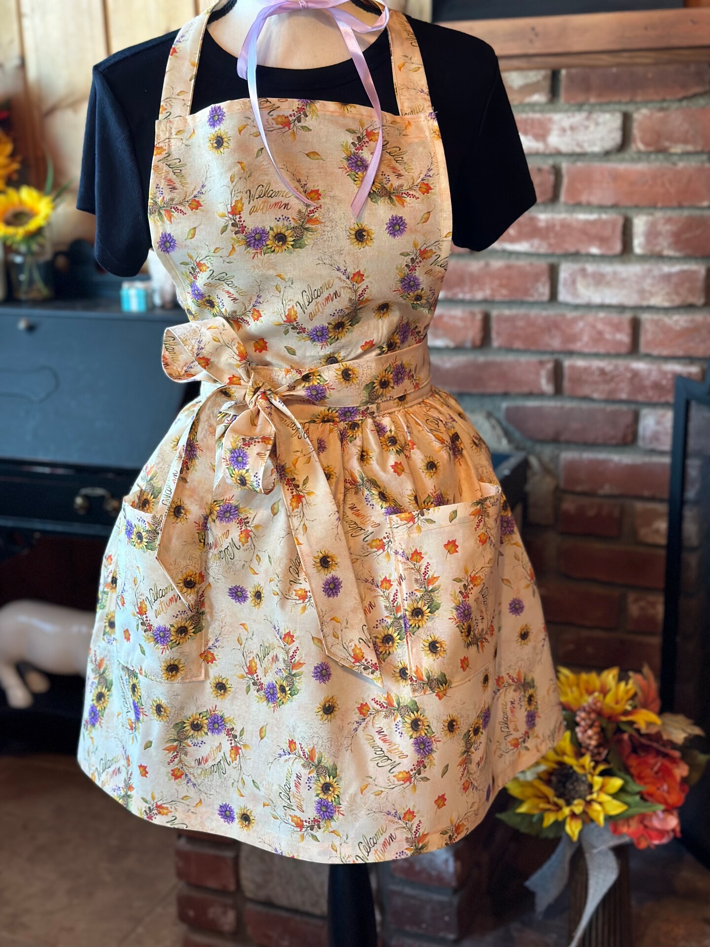 Full apron for Autumn, Fall full apron, ladies apron, apron with ...