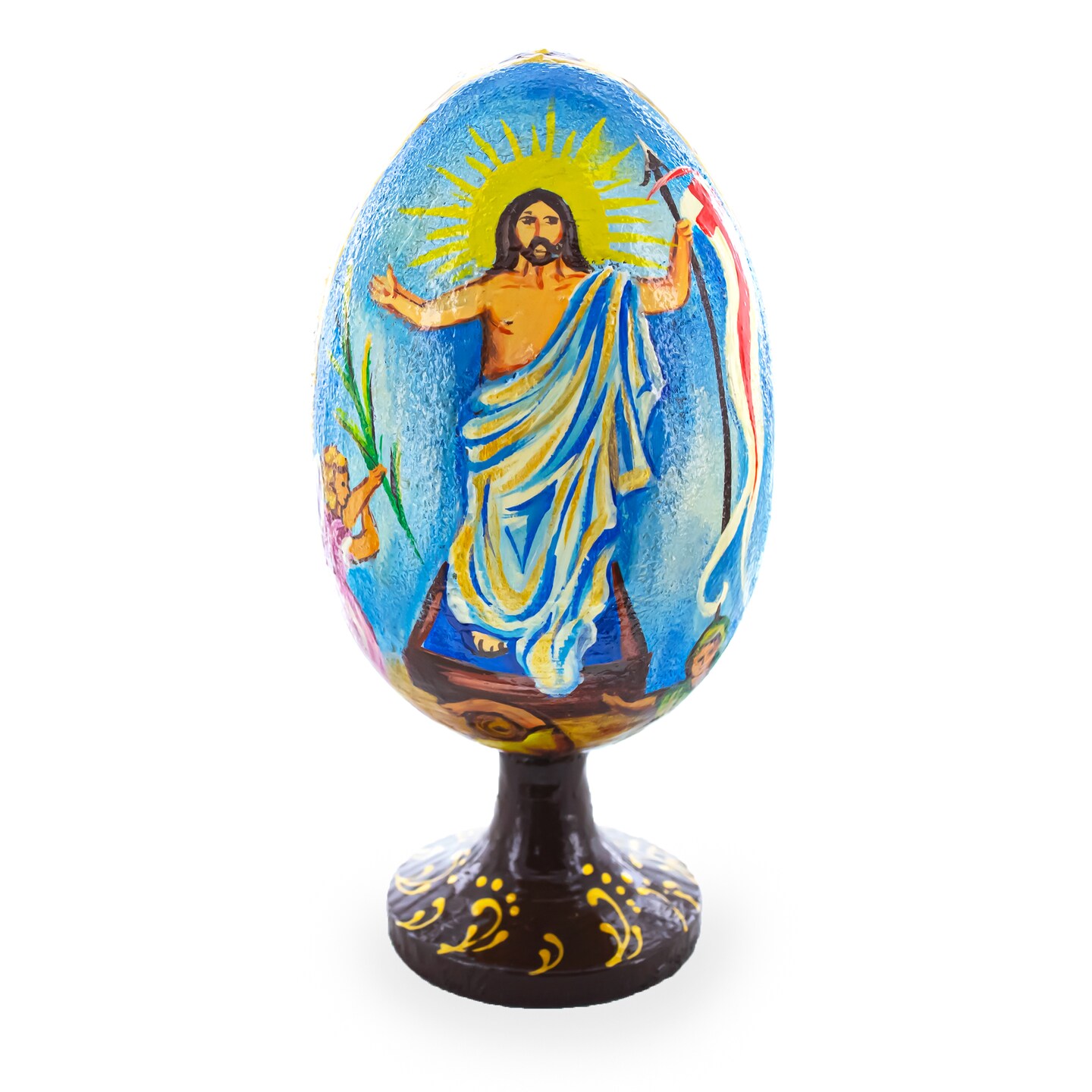 Jesus has Risen Wooden Easter Egg Figurine 4.75 Inches | Michaels