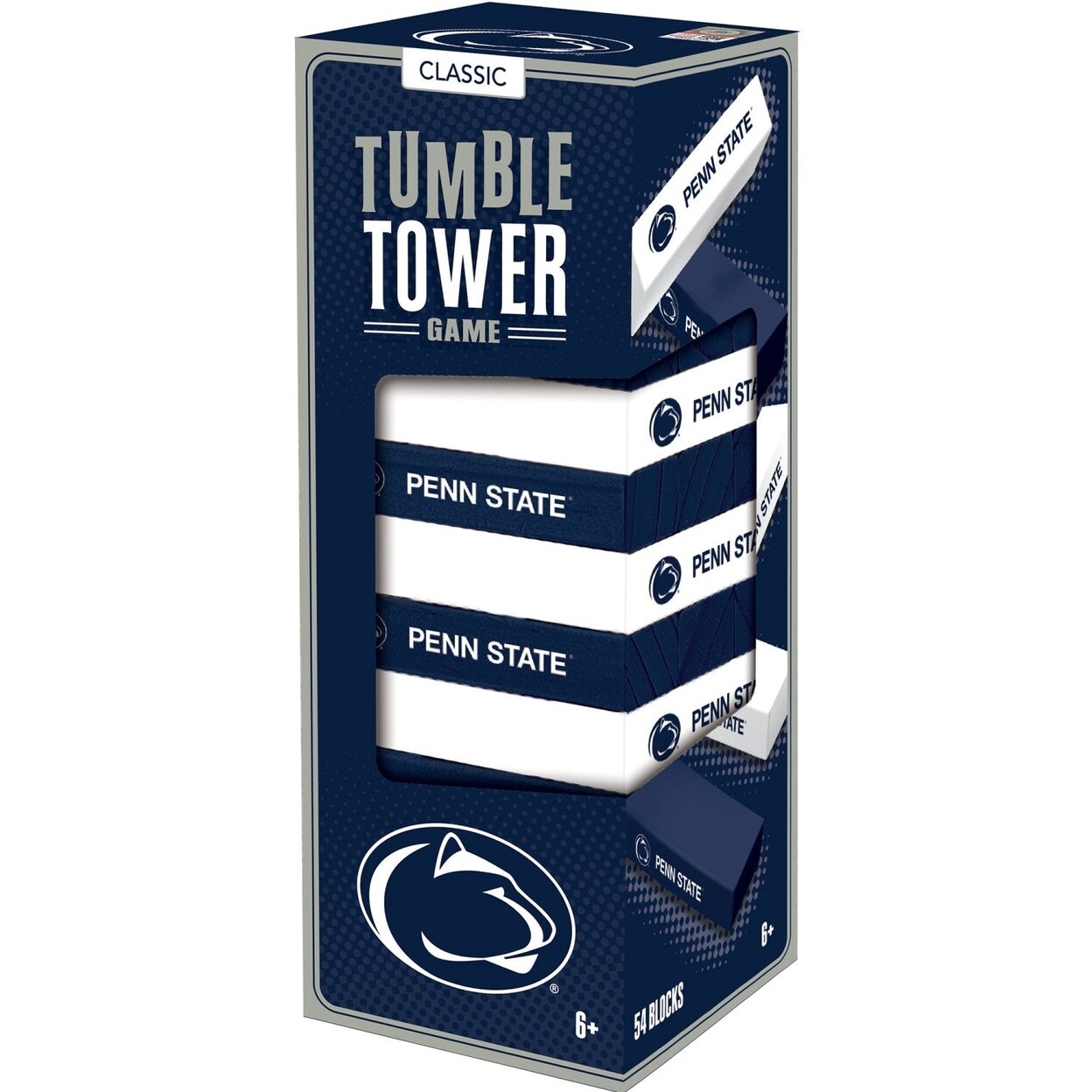 Penn State Nittany Lions Tumble Tower Game Ncaa Wooden Blocks 54 Piece ...
