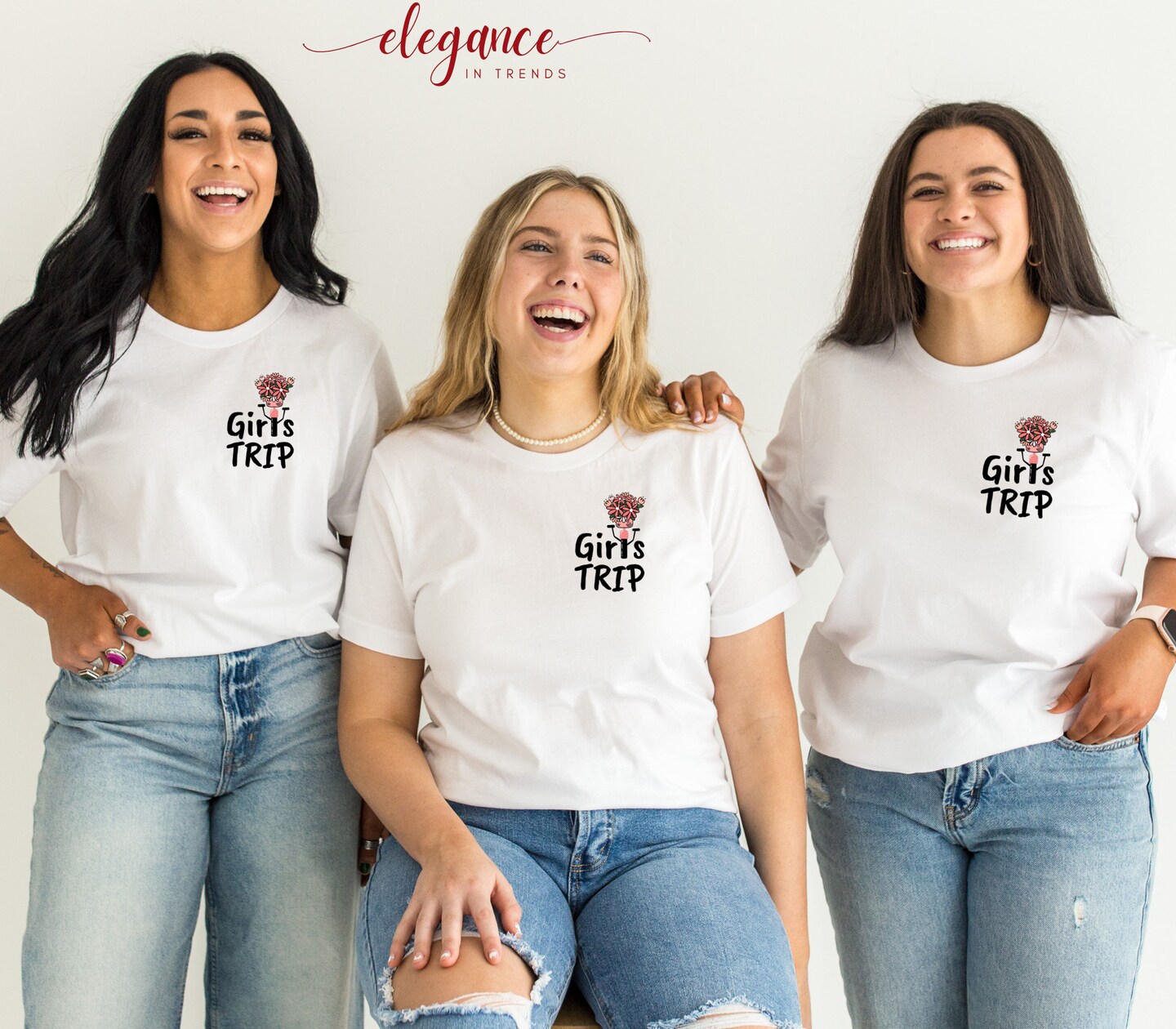 Girls Trip Pocket Design Vacation Shirts, Girls Trip With Bicycle ...