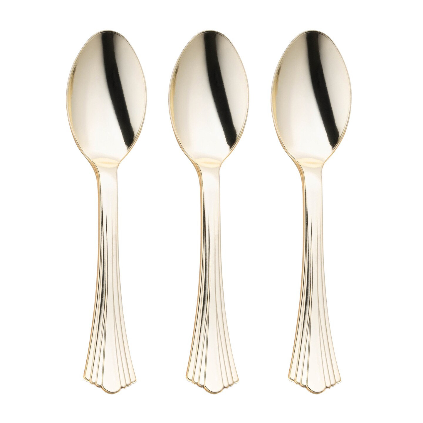 Shiny Metallic Groove Gold Plastic Spoons (600 Spoons) | Michaels
