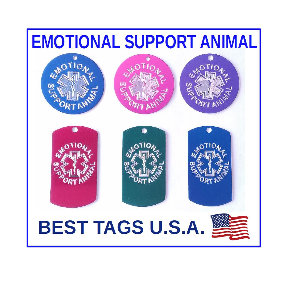 PREMIUM EMOTIONAL SUPPORT ANIMAL ESA TAG Engraved Personalized 1.5", 1 ...
