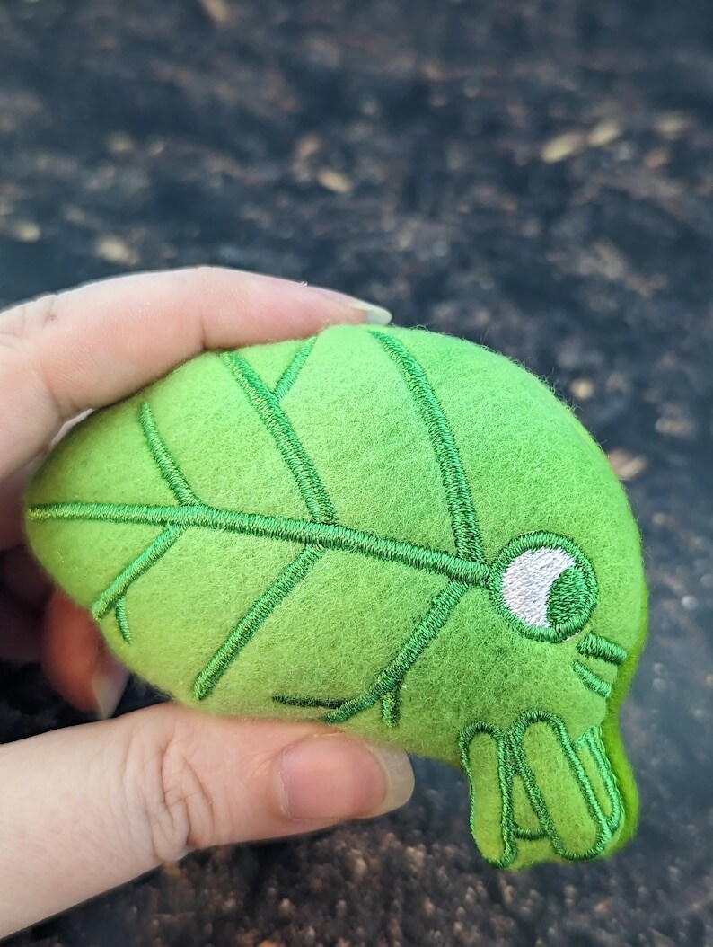 Leaf Bug Kawaii Chibi Fleece Mint Stuffed Hedgehog Toy Small Animal ...