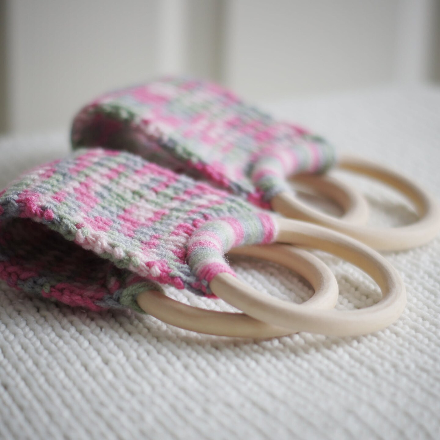 Rustic Charm Knit Towel Rings, Handmade Knitted Kitchen Towel Holder ...