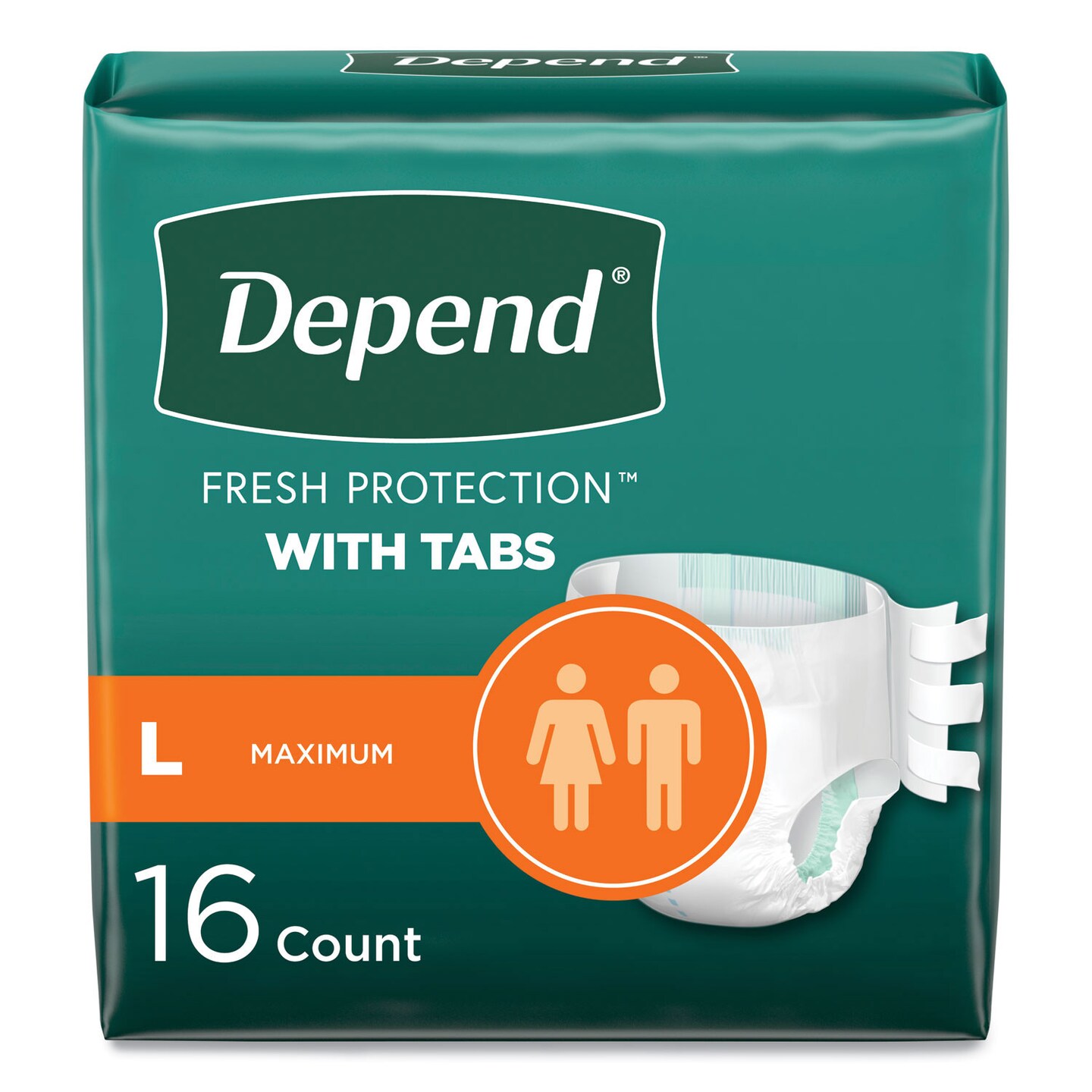 Depend Incontinence Protection with Tabs, 35" to 49" Waist, 20/Pack, 3 ...