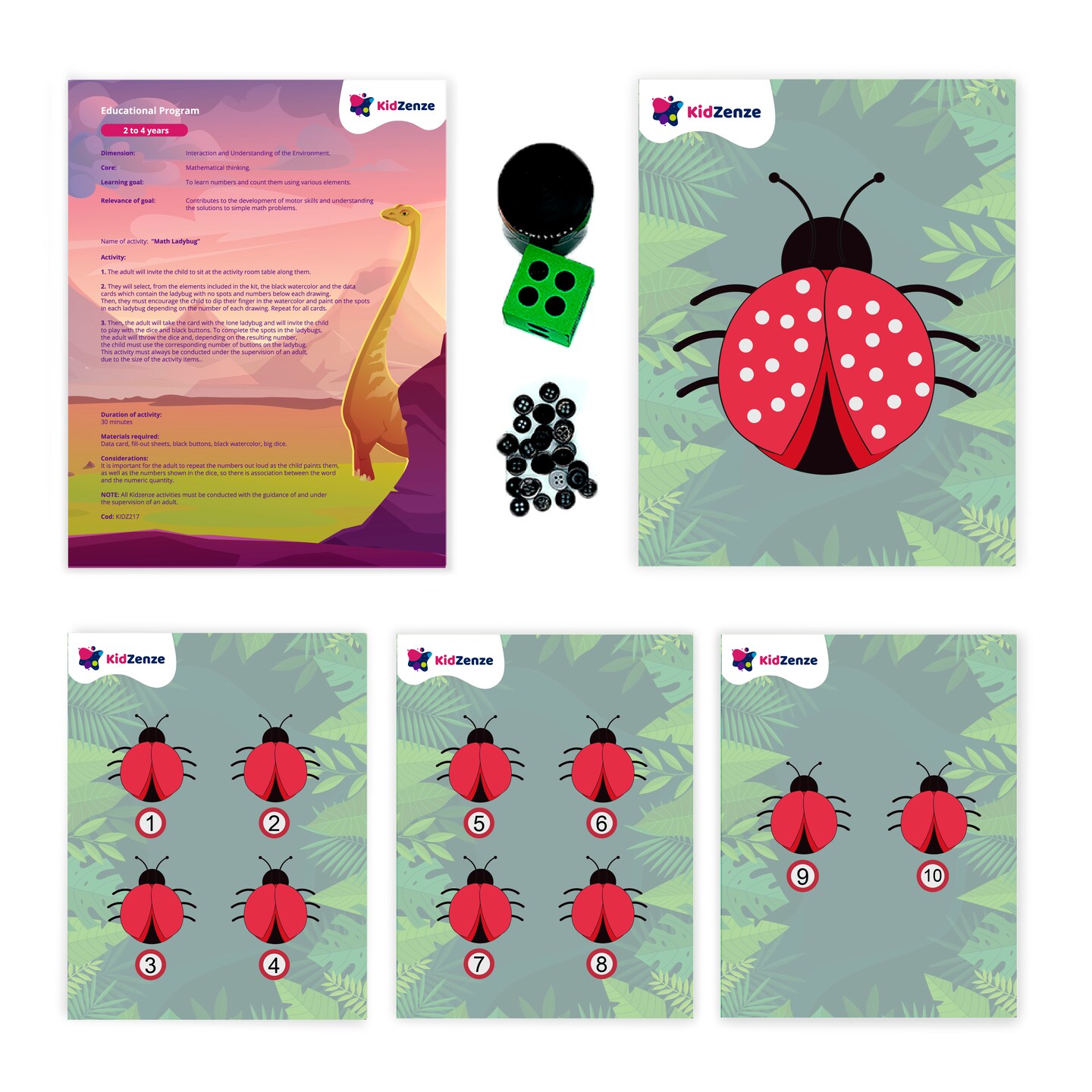 Math Ladybug. Preschool Activities for Math. Home STEM Kit. Early ...