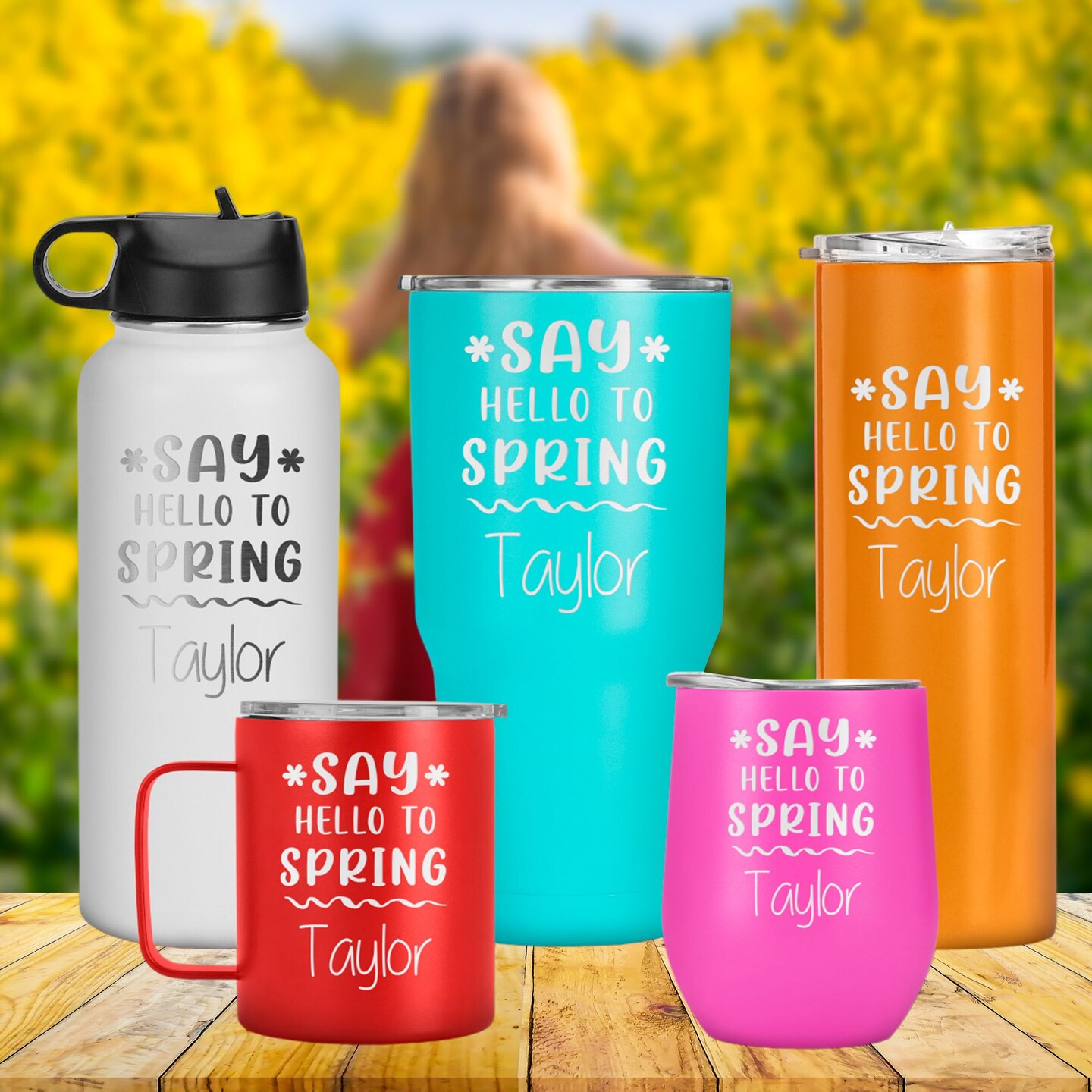 Customized Say Hello to Spring Tumbler, Gift Idea for Moms, Grandma ...