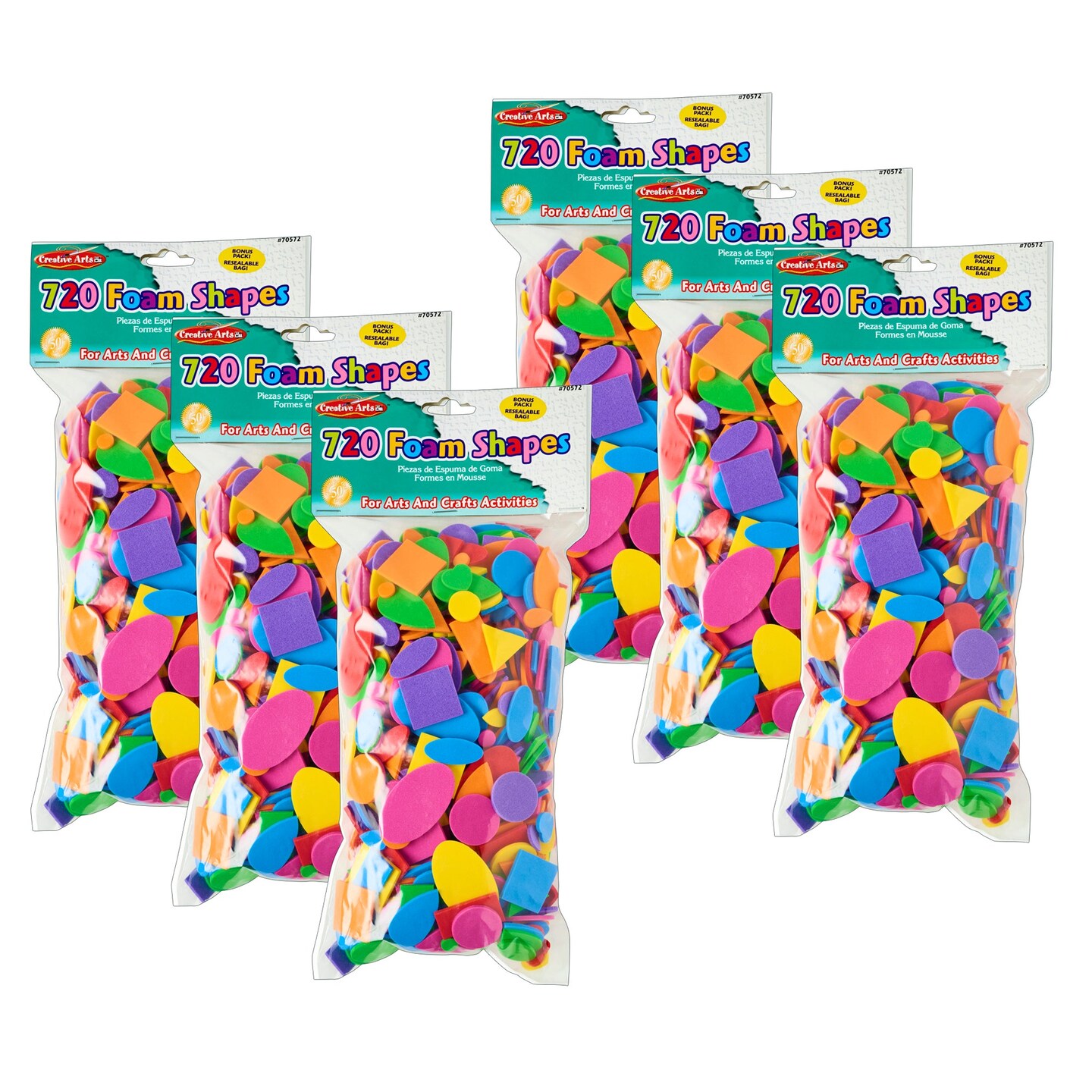 Foam Shapes, Assorted Colors, 720 Per Pack, 6 Packs | Michaels