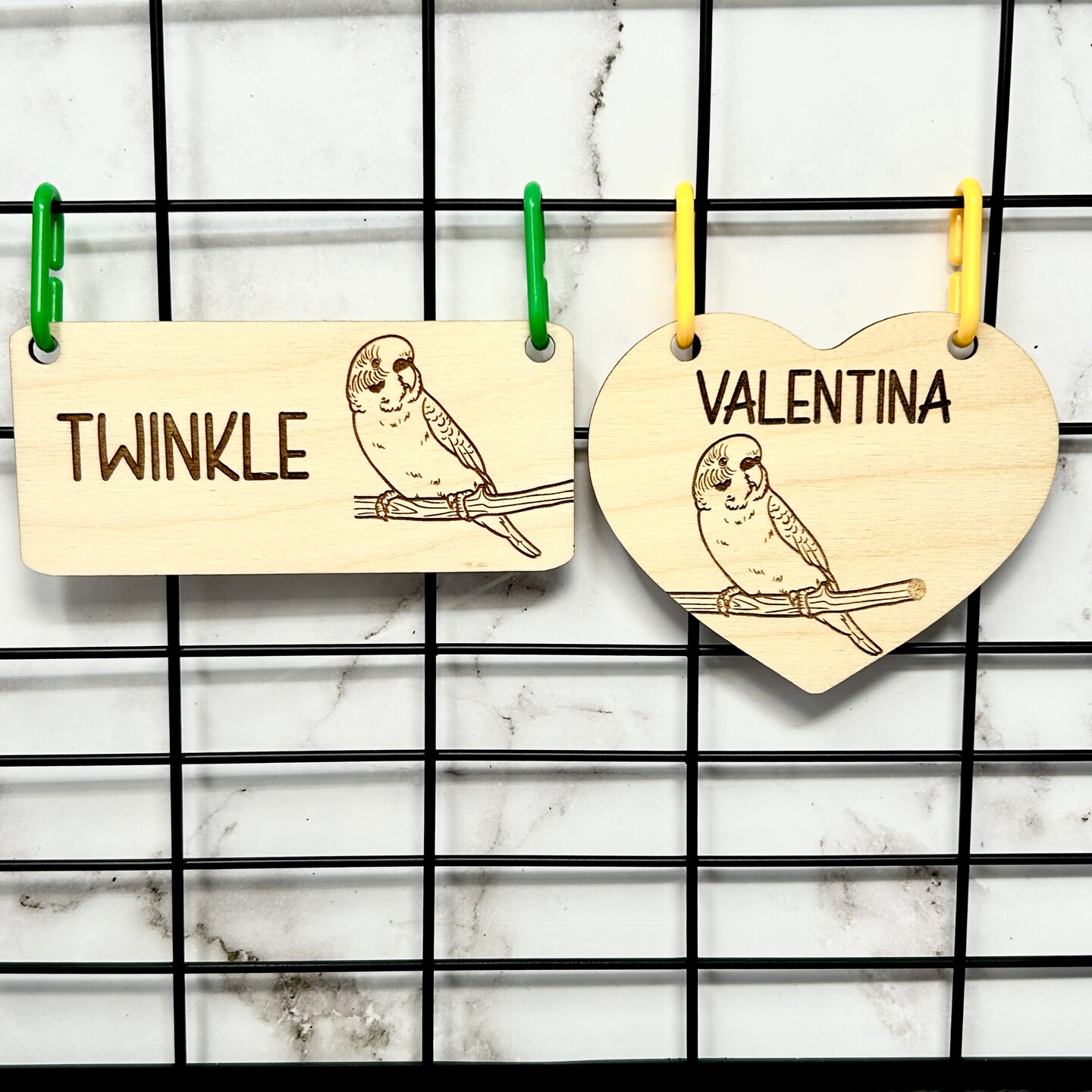 Parakeet Cage Sign, Parakeet Cage Accessories, Parakeet Name Sign ...