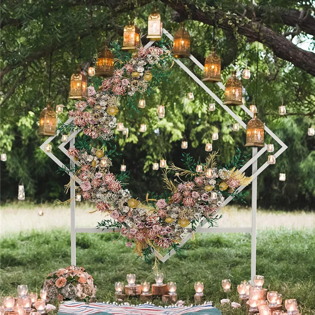 Strong Metal Wedding Ceremony Geometric Backdrop Flower Balloons ...