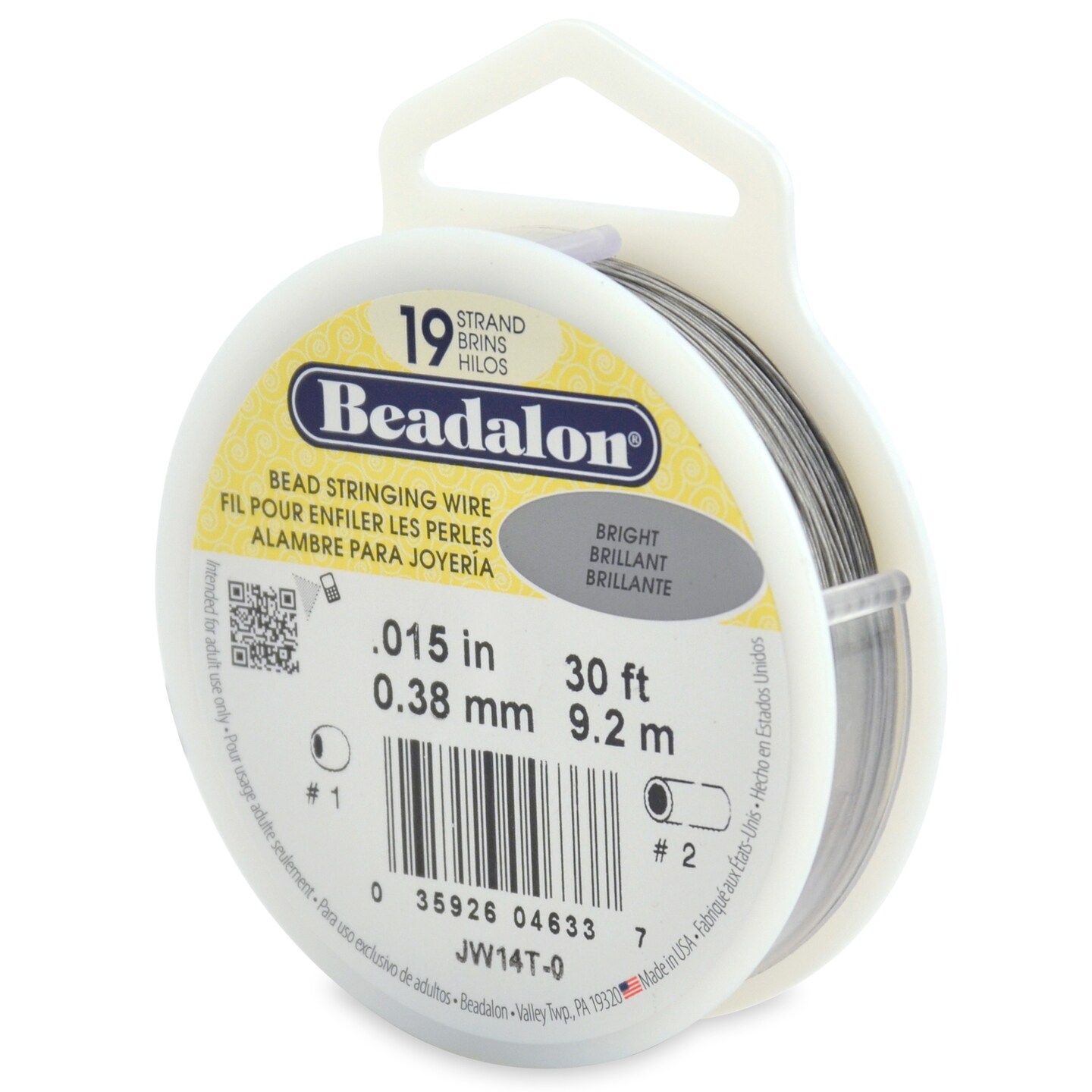 Beadalon Stringing Wire 19-Strand .015"X30'-Bright | Michaels