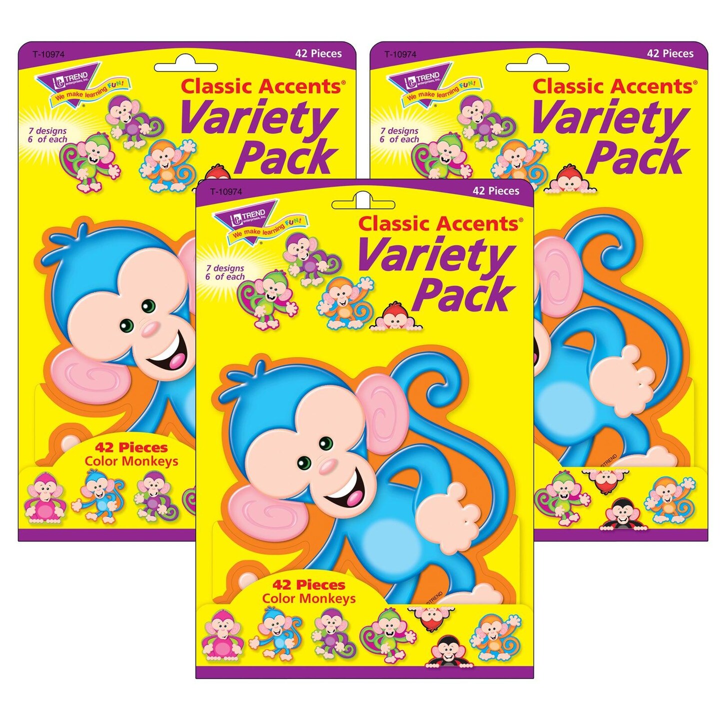 Color Monkeys Classic Accents® Variety Pack, 42 Per Pack, 3 Packs ...