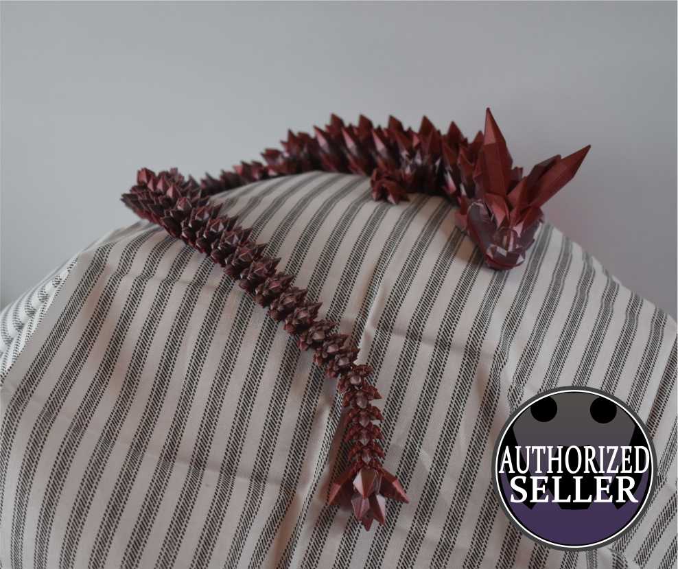 Crystal Dragon 3D printed articulated toy 24 inches long | MakerPlace ...
