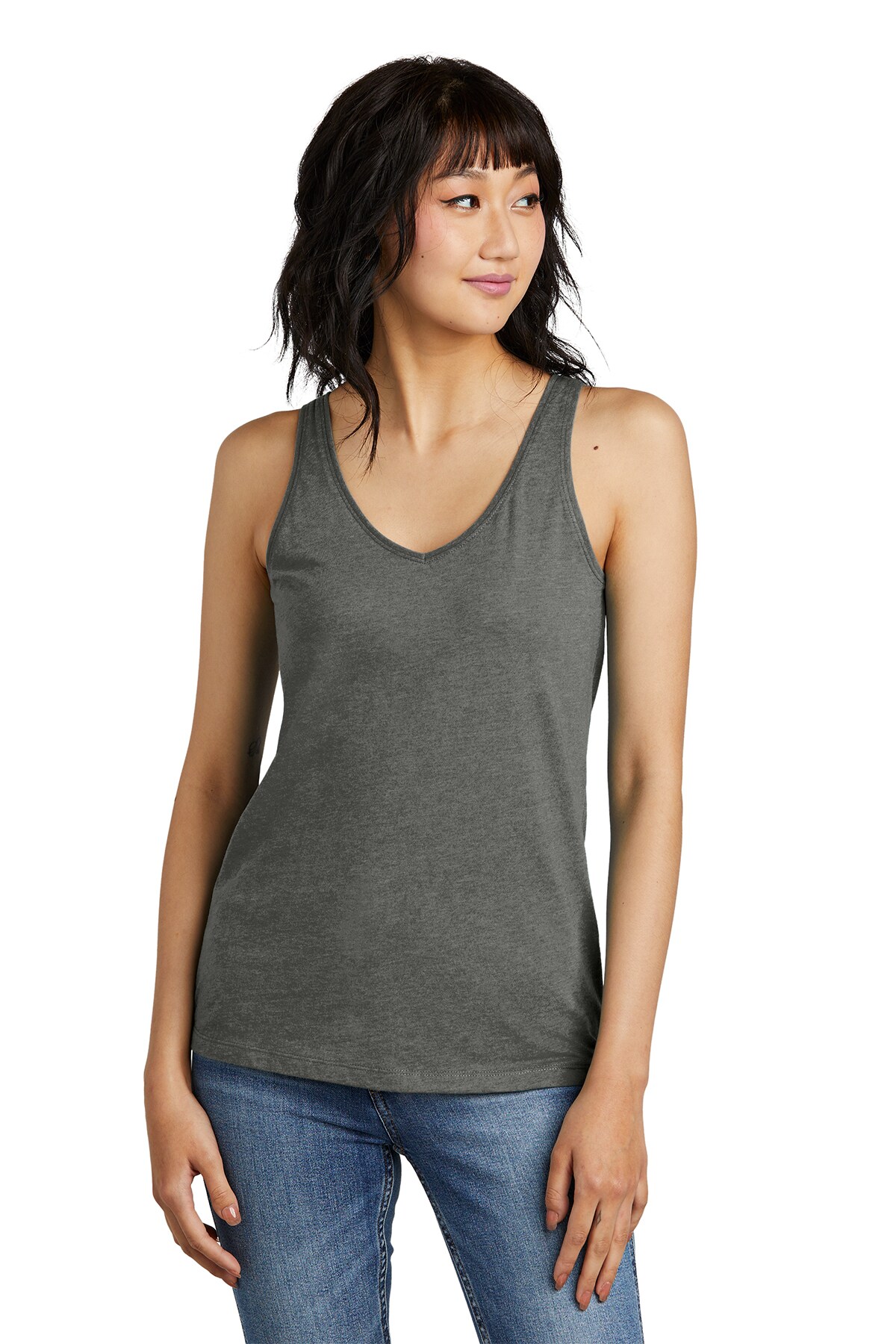District® Women’s Perfect Blend CVC V-Neck Tank | Michaels