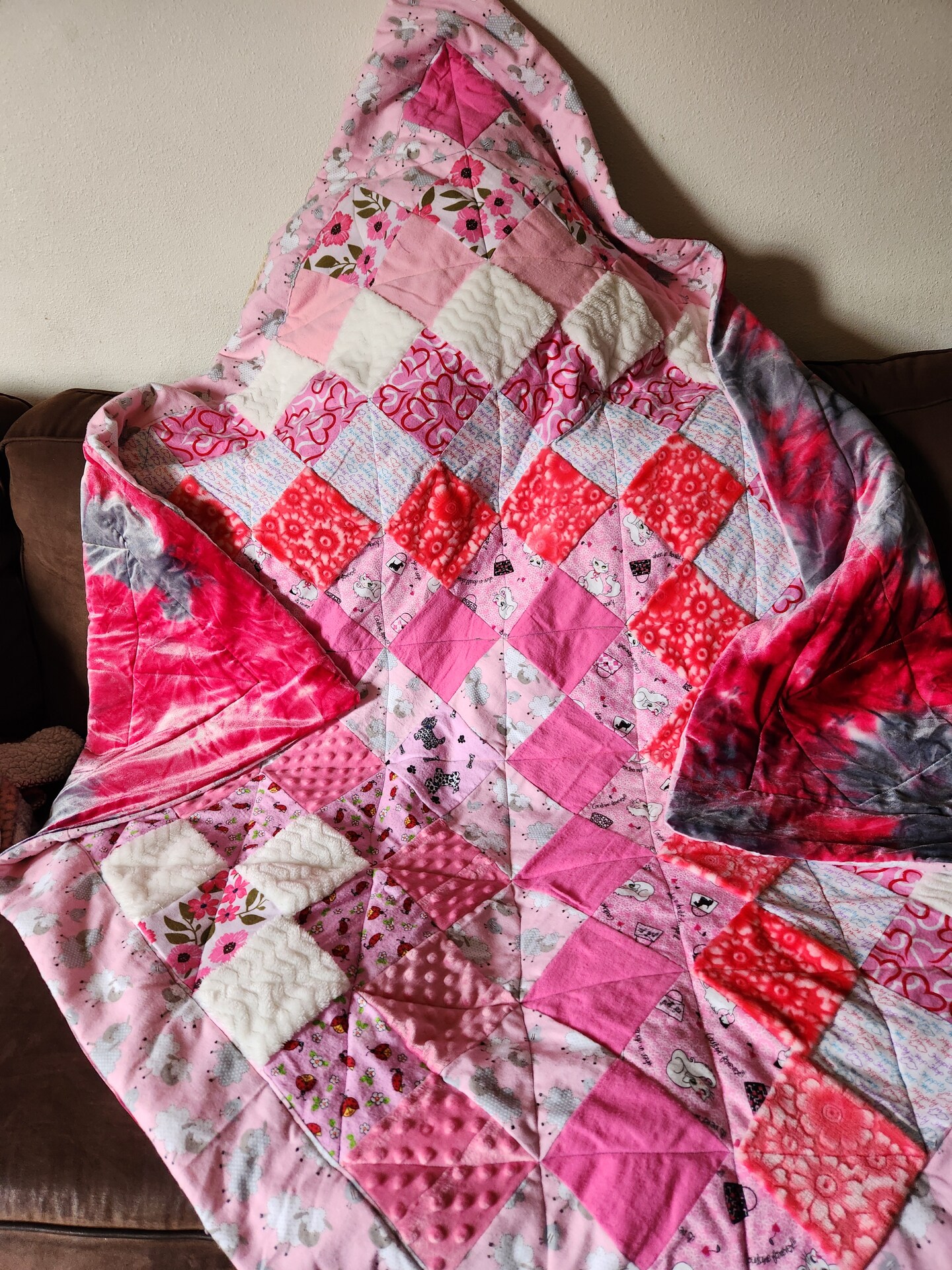 Pink plush baby or toddler cuddle quilt | MakerPlace by Michaels