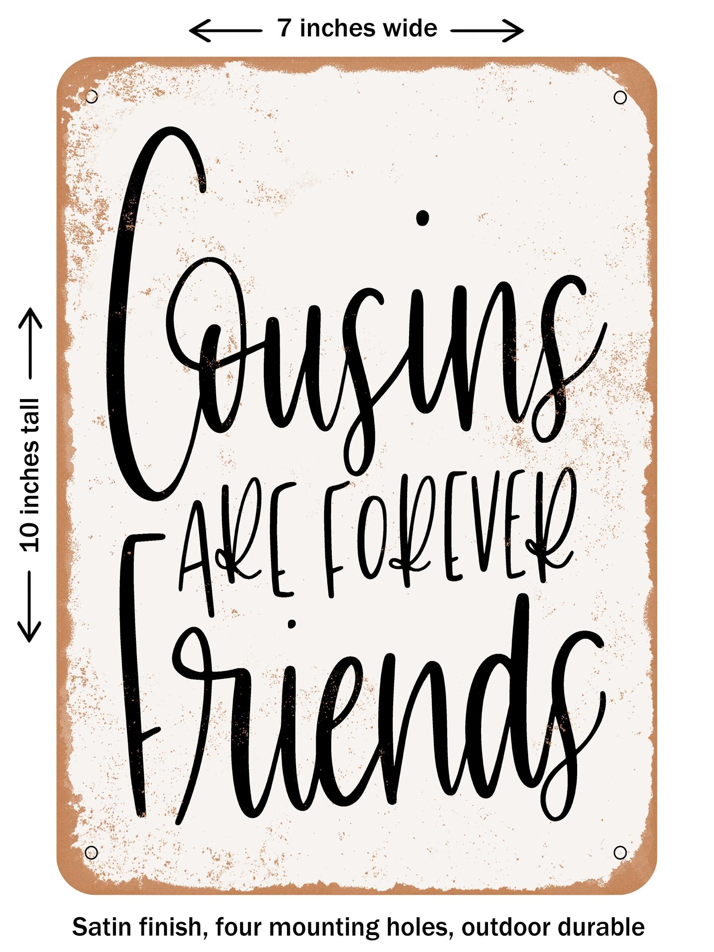 DECORATIVE METAL SIGN - Cousins - Vintage Rusty Look | Michaels