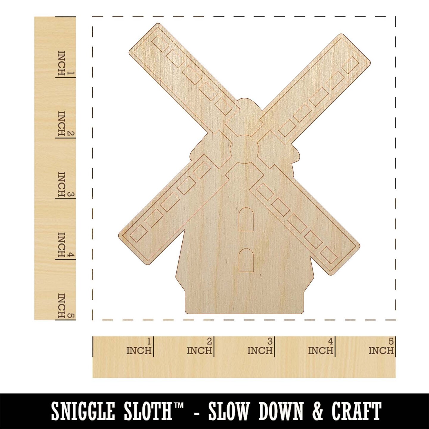 Dutch Windmill Unfinished Wood Shape Piece Cutout for DIY Craft ...