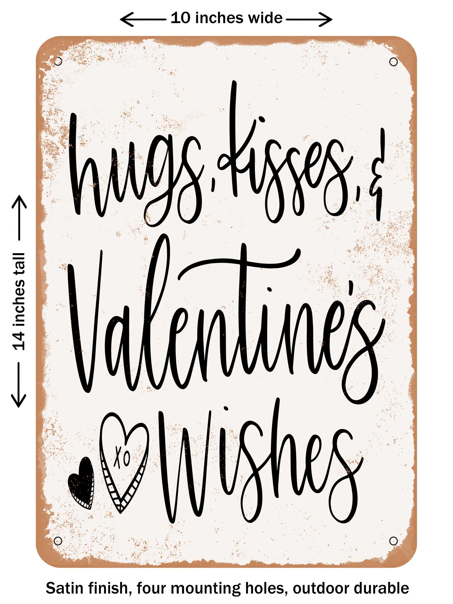 DECORATIVE METAL SIGN - Hugs Kisses - Vintage Rusty Look | Michaels