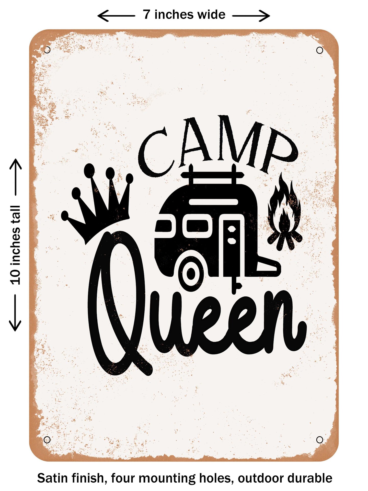DECORATIVE METAL SIGN - Camp Queen - 2 - Vintage Rusty Look | Michaels