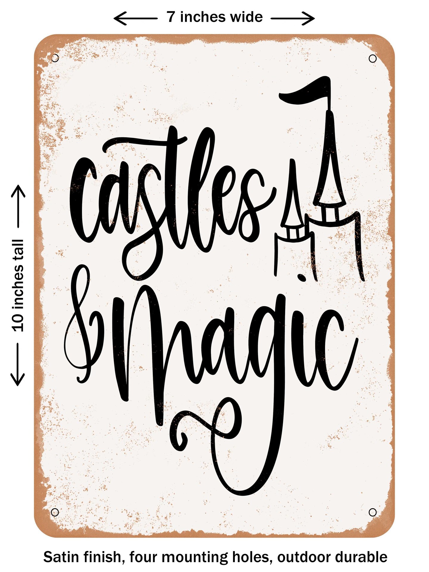 DECORATIVE METAL SIGN - Castles and Magic - Vintage Rusty Look | Michaels