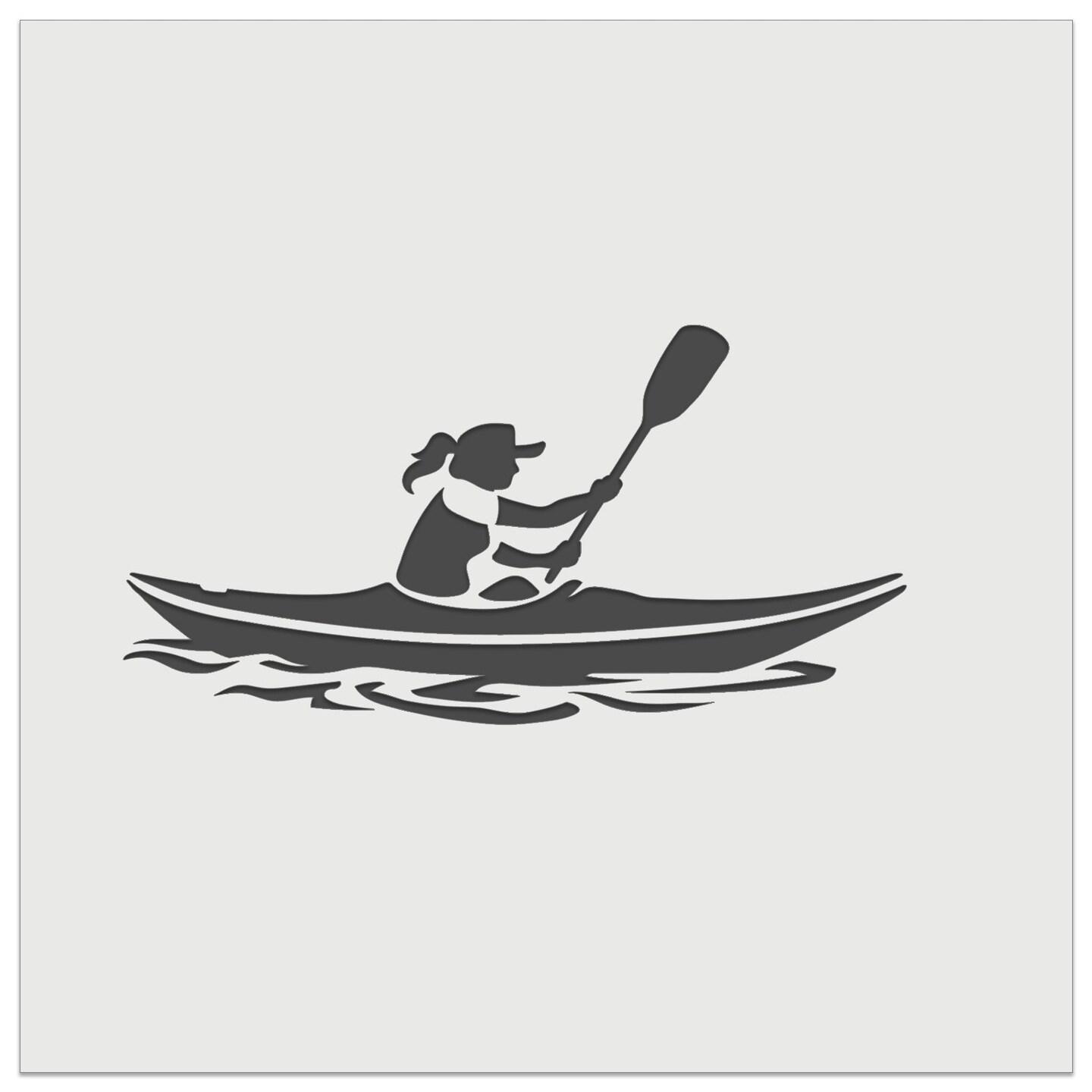 Woman Paddling Kayak Side View Wall Cookie DIY Craft Reusable Stencil ...