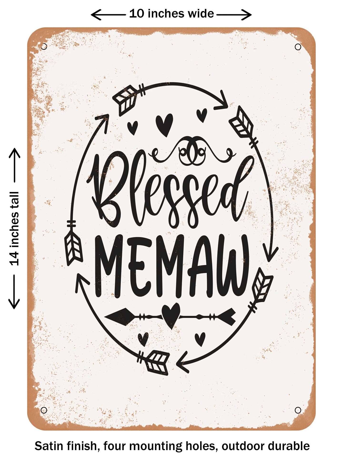 DECORATIVE METAL SIGN - Blessed Memaw - 3 - Vintage Rusty Look | Michaels