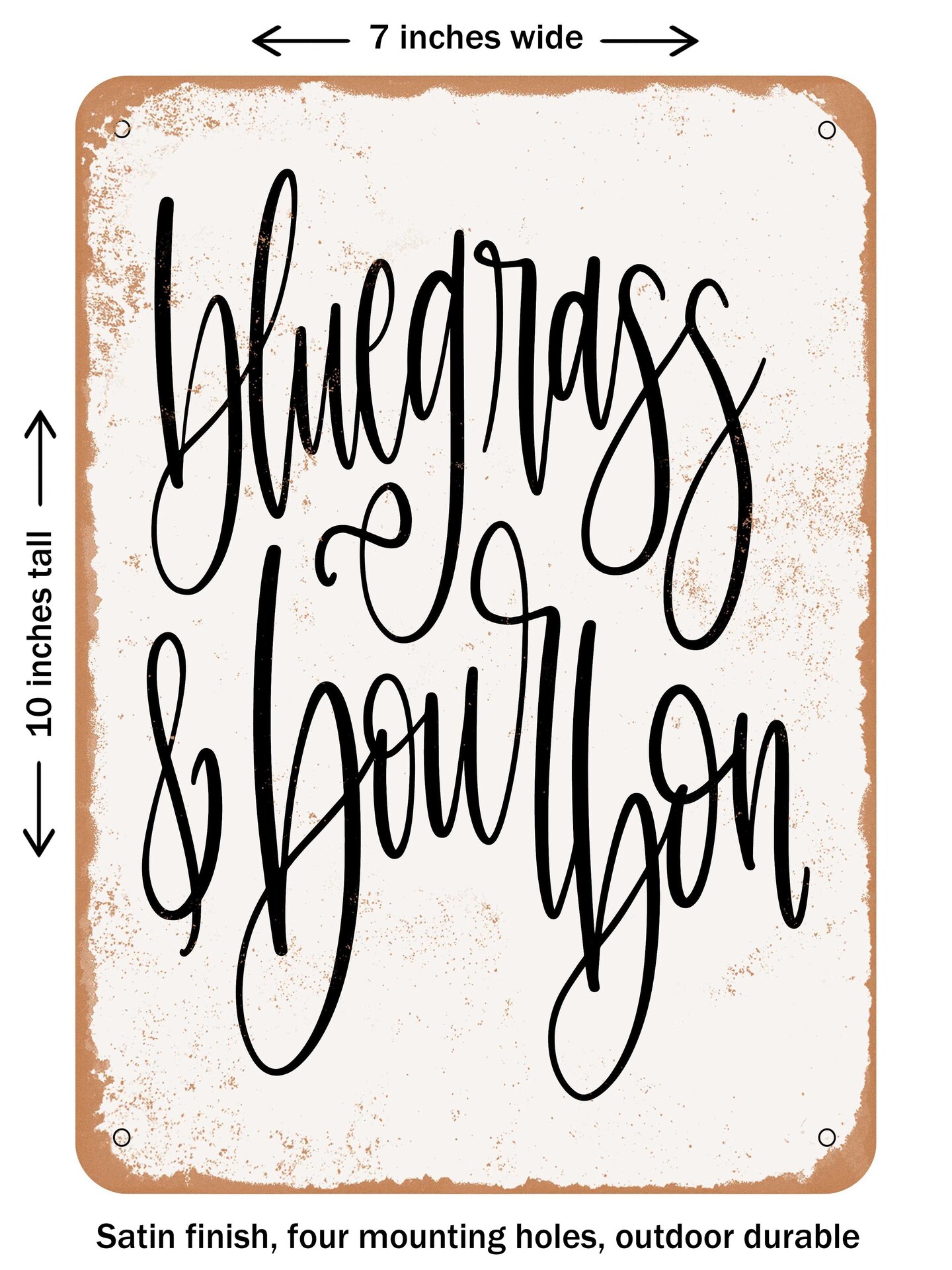 DECORATIVE METAL SIGN - Bluegrass and Bourbon - Vintage Rusty Look | Michaels