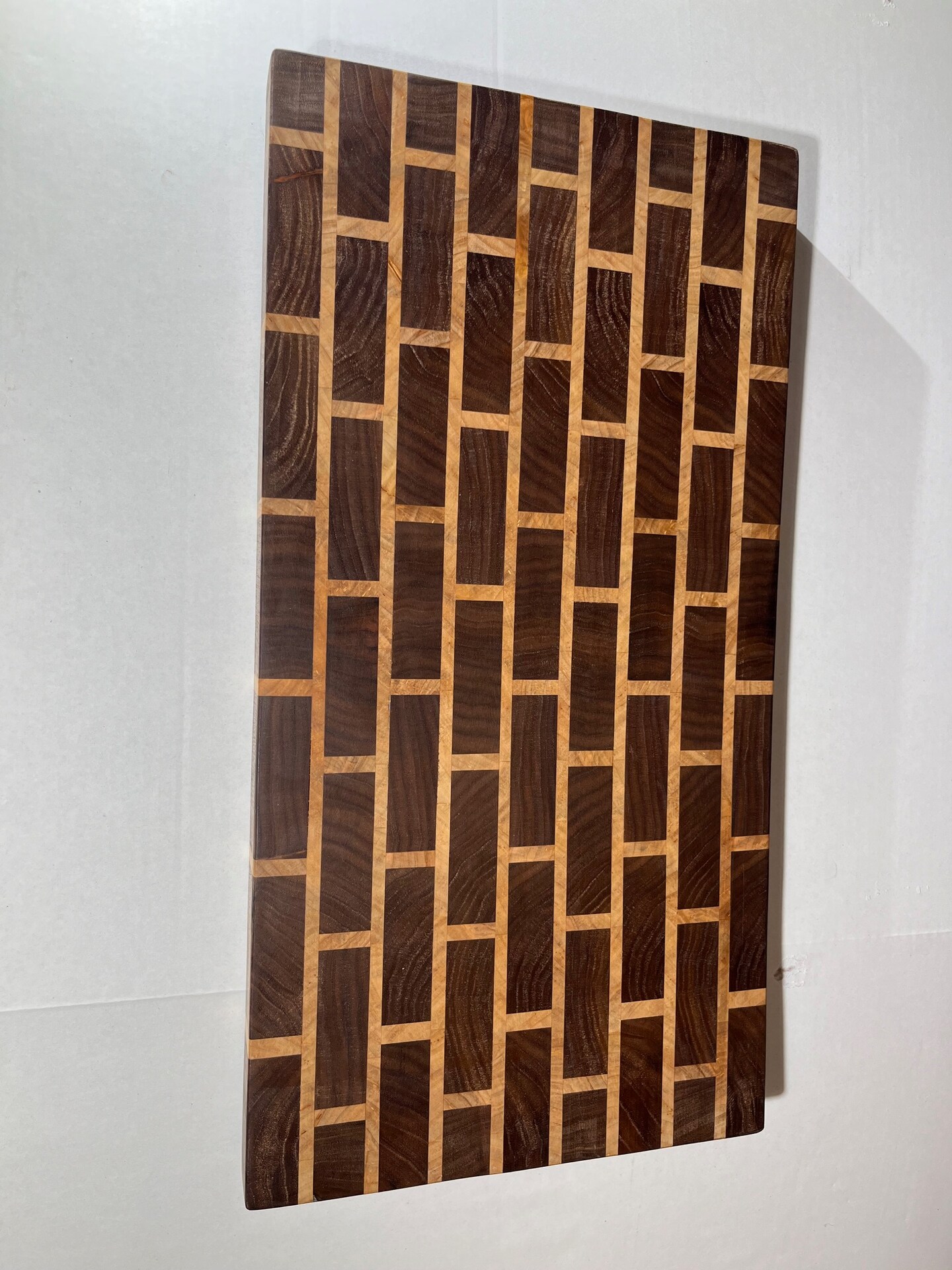 Walnut maple brick pattern end grain cutting board | MakerPlace by Michaels