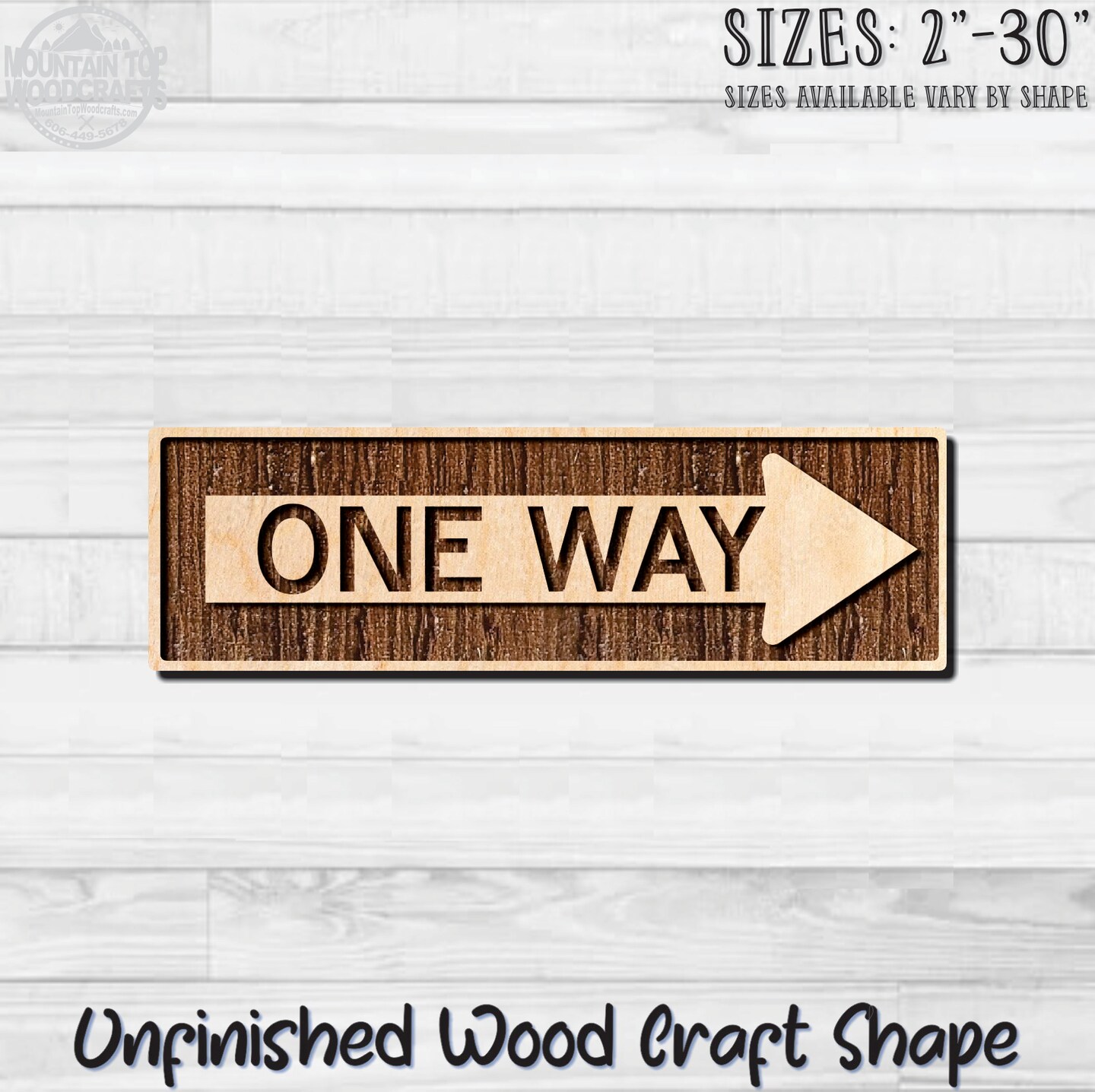 One Way Right Arrow Traffic Street Road Sign Unfinished Wood Shape ...