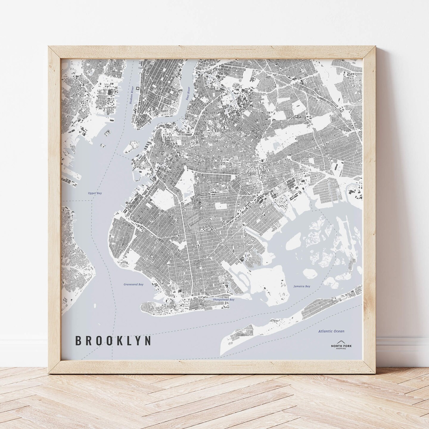 Brooklyn Map, Minimalist Map, Wall Art, New York Gift, Travel Map ...