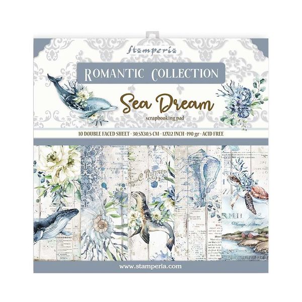 Stamperia Romantic: Sea Dream 12x12 Paper Pack | Michaels Stamperia Romantic: Sea Dream 12x12 Paper Pack | Michaels