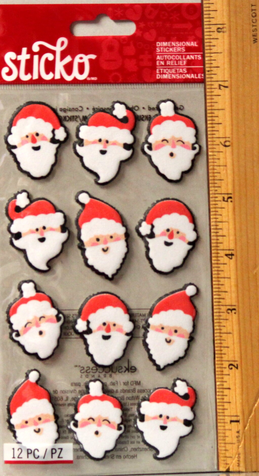 Sticko Santa Heads Dimensional Stickers | Michaels