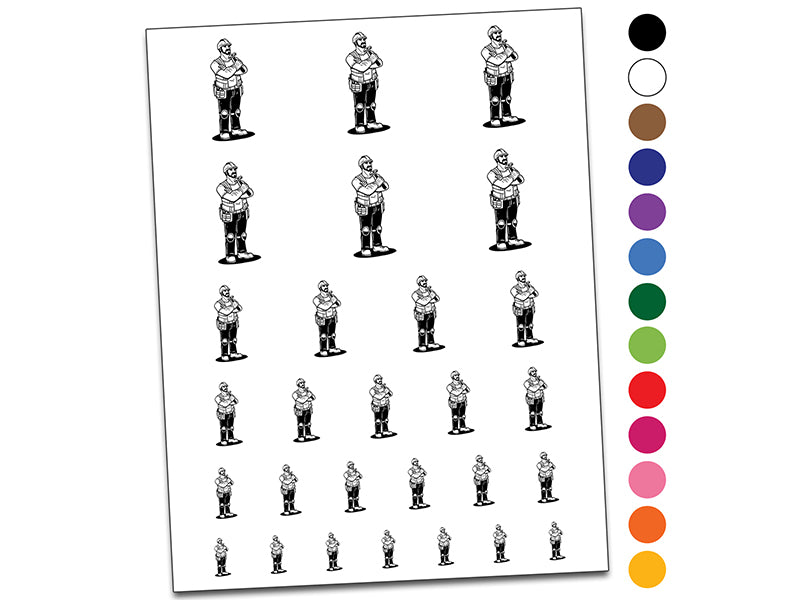 Construction Worker Builder Man With Hammer Temporary Tattoo Water ...