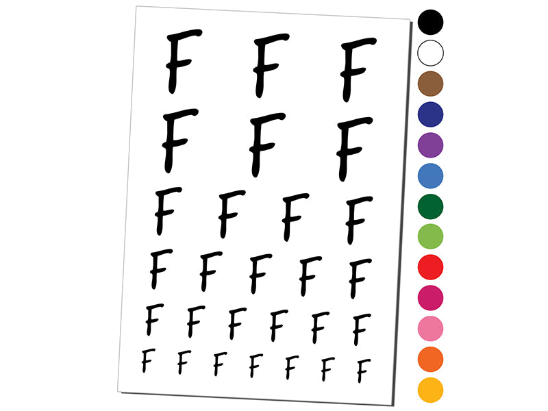 Letter F Uppercase Felt Marker Font Temporary Tattoo Water Resistant ...