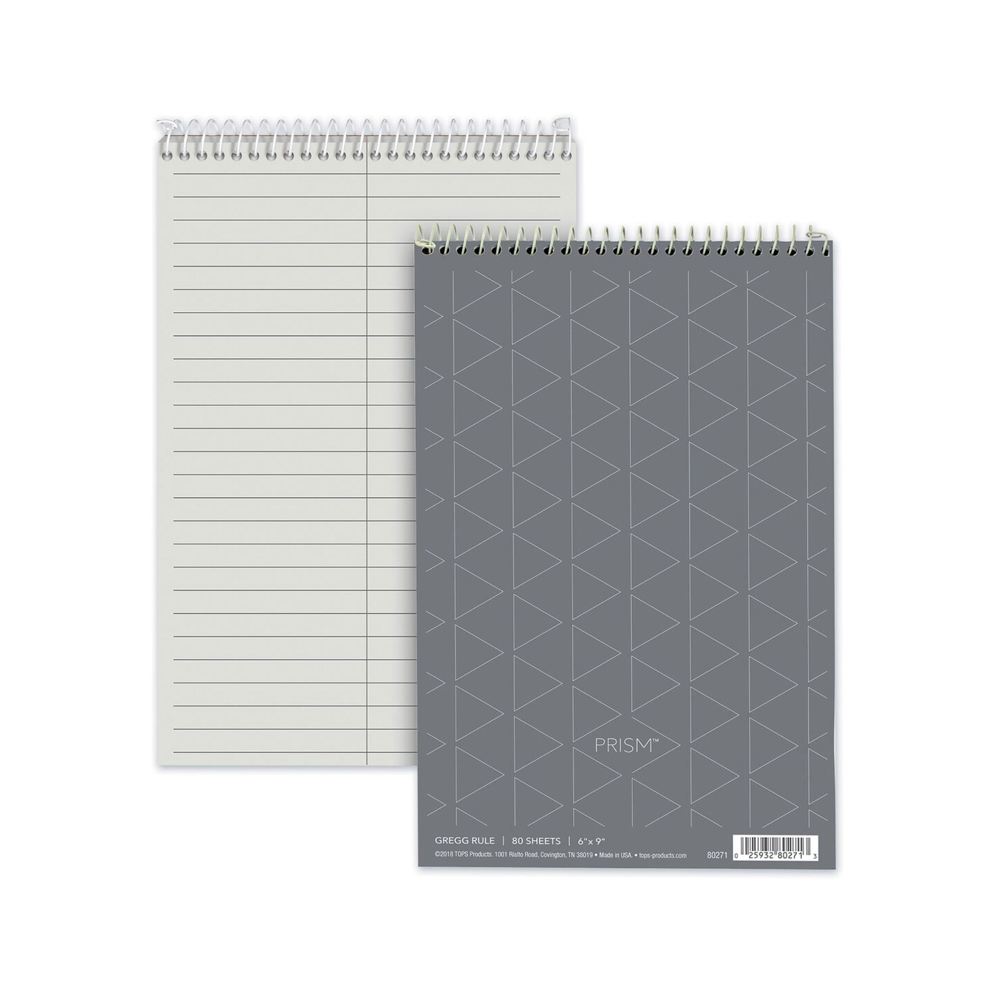 TOPS Prism Steno Pads Gregg Rule Gray Cover 80 Gray 6 x 9 Sheets 4/Pack ...