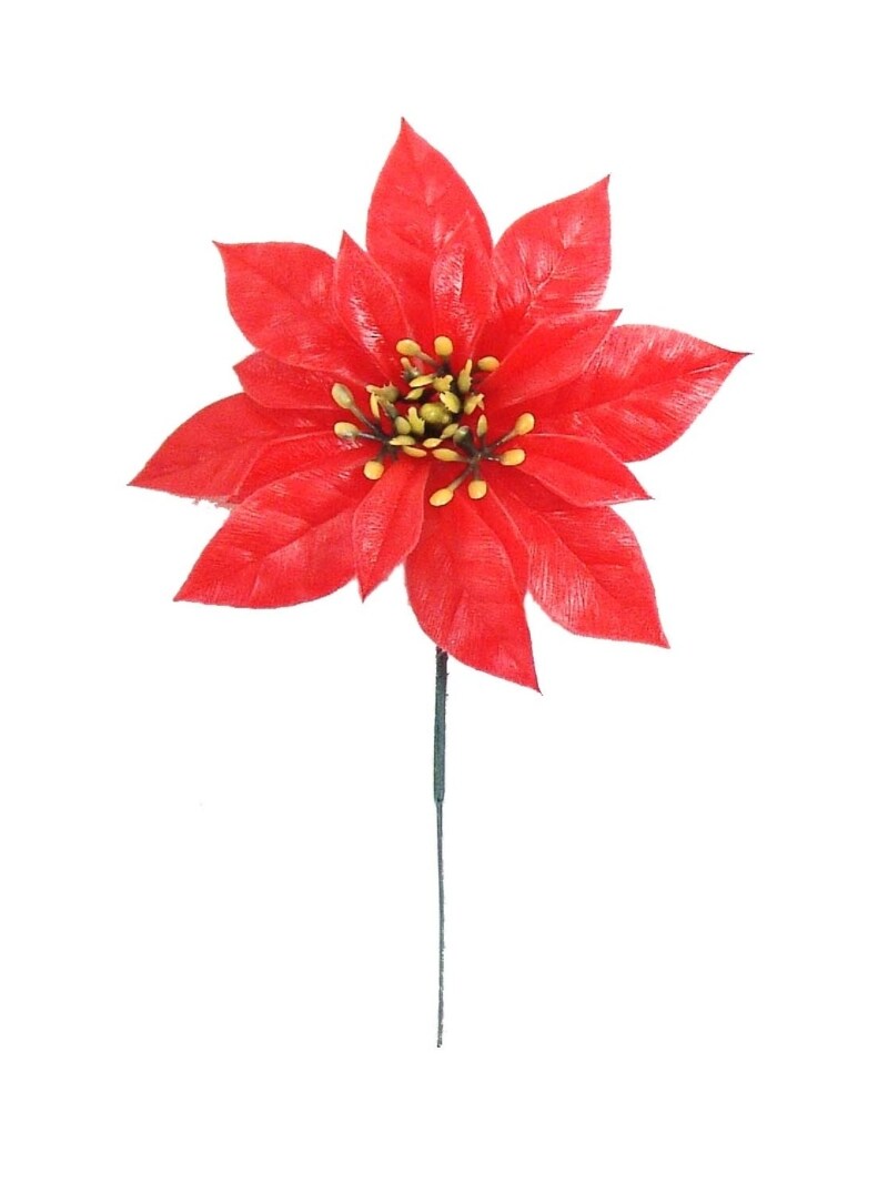 Set of 200: Vibrant Red Plastic Poinsettia Flower Picks | 6" Wide ...