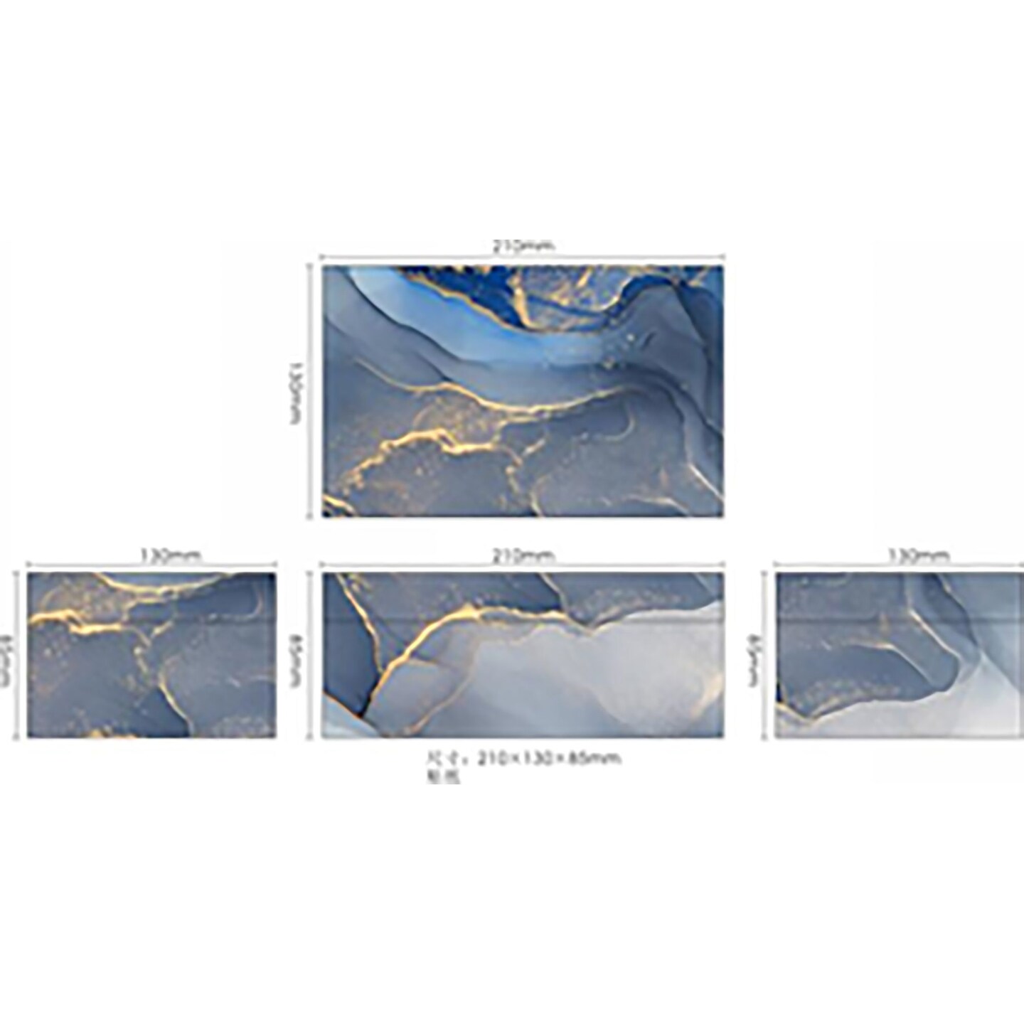 Kingston Living 8" Blue and Gold Abstract Rectangular Storage Box ...