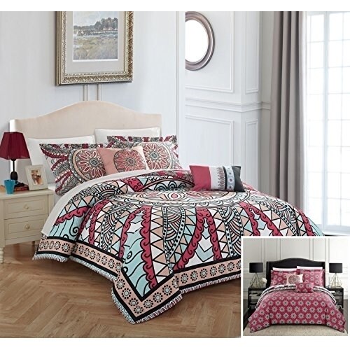 Chic Home 5 Piece Perce 100% Cotton 200 Thread Count XL Panel Framed ...
