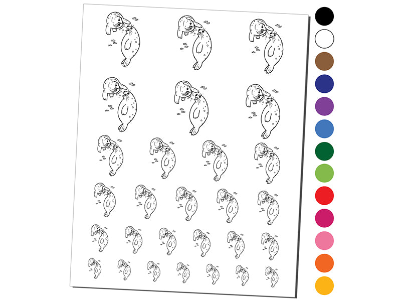 Playful Pair of Spotted Seals Temporary Tattoo Water Resistant Fake ...