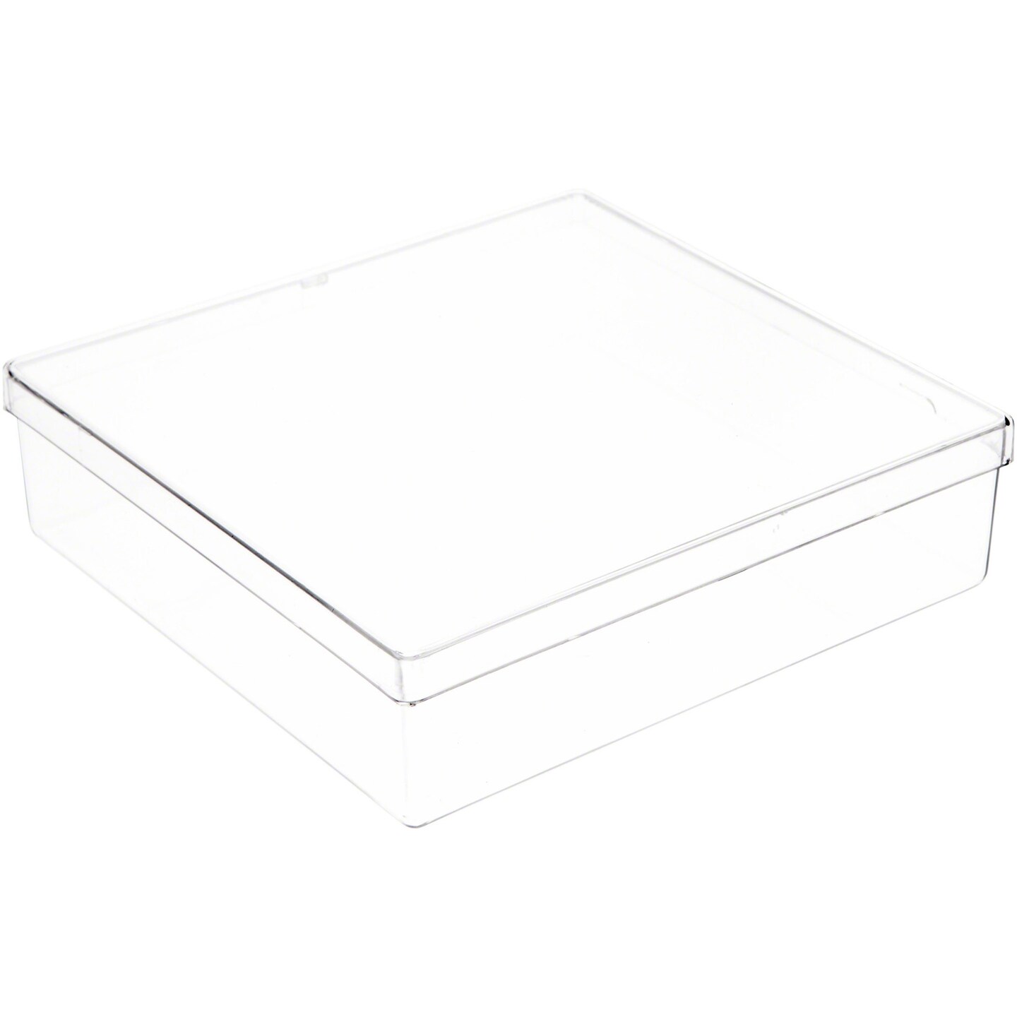 Pioneer Plastics 062C Clear Square Plastic Container, 5.25" W x 5" D x ...
