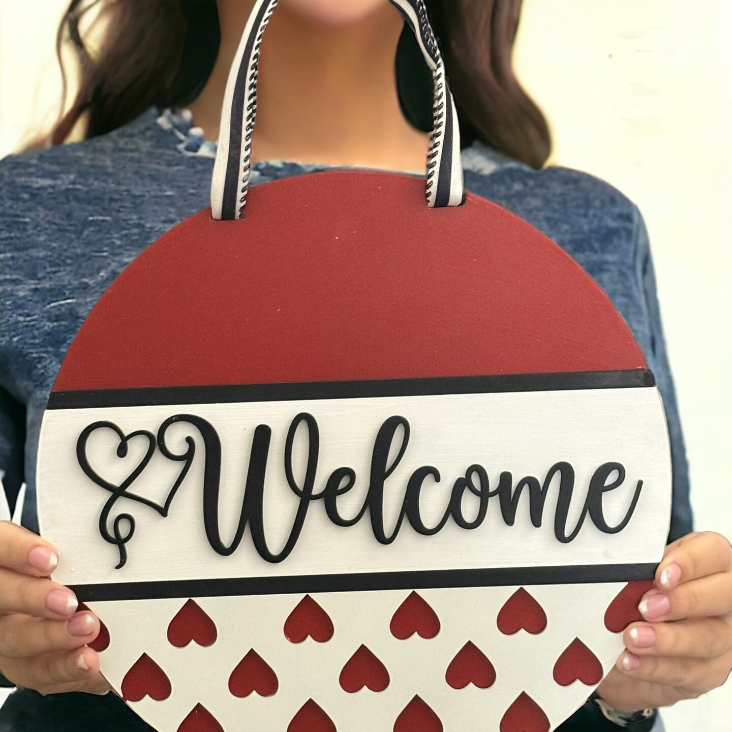 Front Door Decor for Valentine's Day | Welcome Wooden Front Door Sign ...